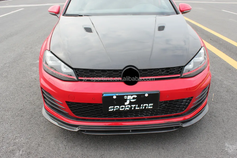 R Style Mk7 Carbon Fiber Front Bumper Lip For Vw Golf Vii Gti 2014 ...