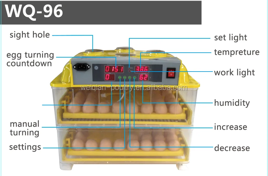 100 Eggs Automatic Egg Incubator Chicken Incubator Poultry Harcher ...