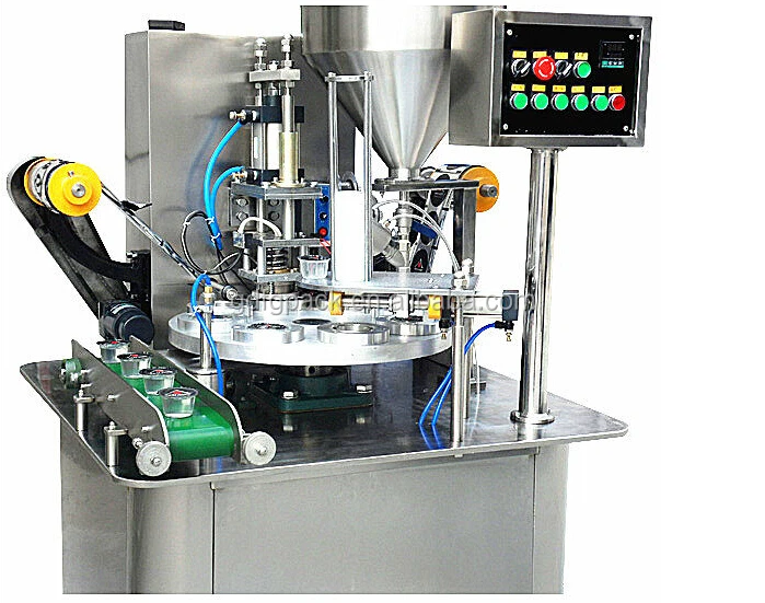 Small Production Rotary Butter Tub/cup Filling And Sealing Machine With ...