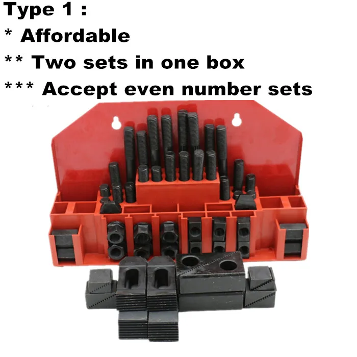 M16 58PCS Deluxe Steel Clamping Kit with T Nut and Flange Nut