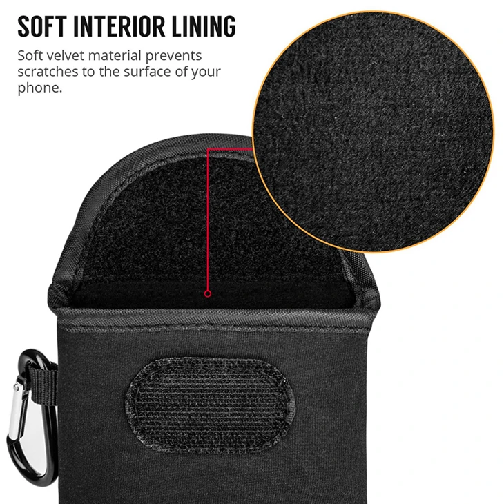 Wholesale Cell Phone Case Neoprene Pouch Cover With Carabiner Snap Arm ...