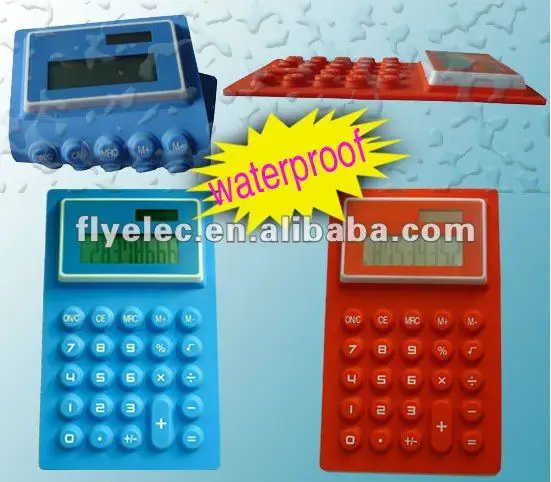 Hot Silicone Waterproof Solar Small Basic Promotional Calculator ...
