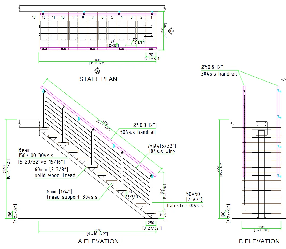 Modern Central Spine Stair Middle Stringer Staircase