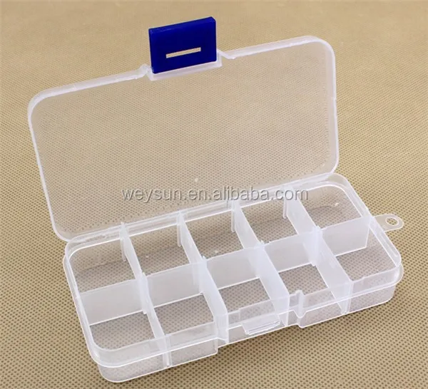 10 Grids Plastic Plectrum Case Storage Box Adjustable Grid Size Keep ...