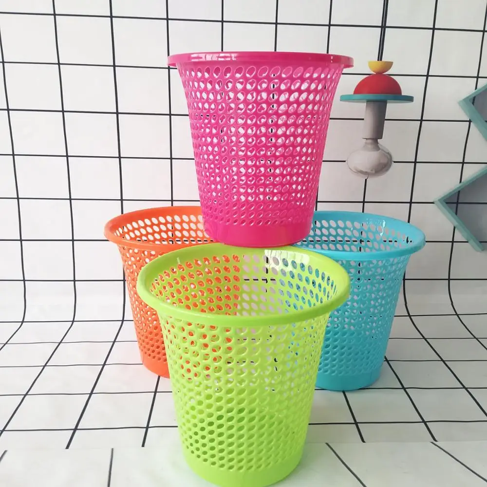 Household Bathroom Office Plastic Waste Bin Waste Paper Basket - Buy ...