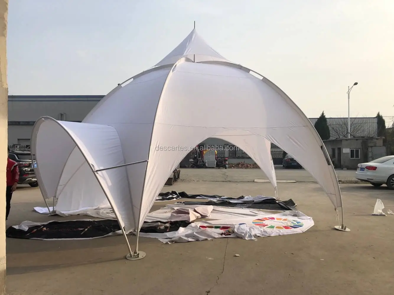 White Advertising Dome Tents,Pentagonal Arch Spider Tent With Arch And ...