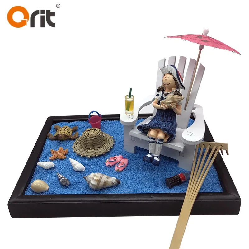 Mini Zen Garden Gift With Turtle Magic Desktop Round Sand Beach Safe ...