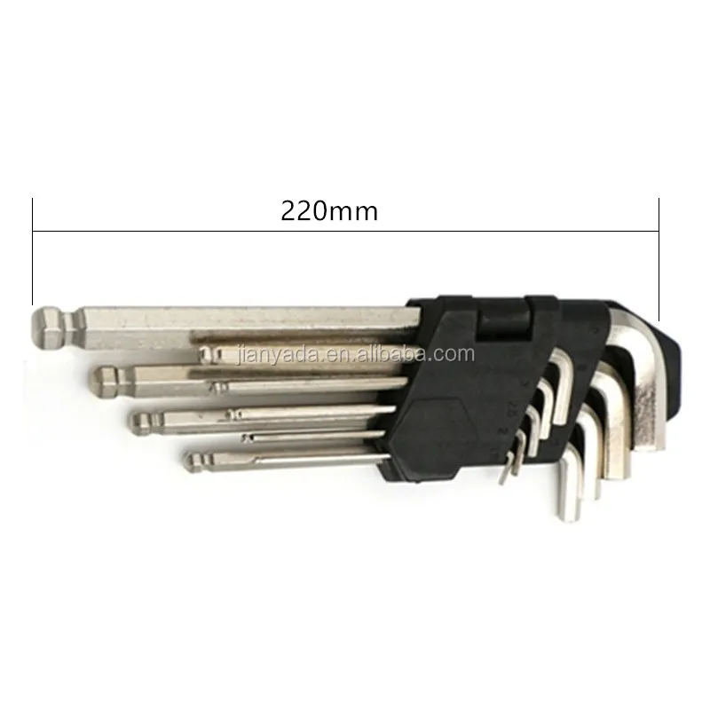 9pcs 1.5-10mm Hexagon Wrench Set Carbon Steel Torque Spanner Reinforced ...