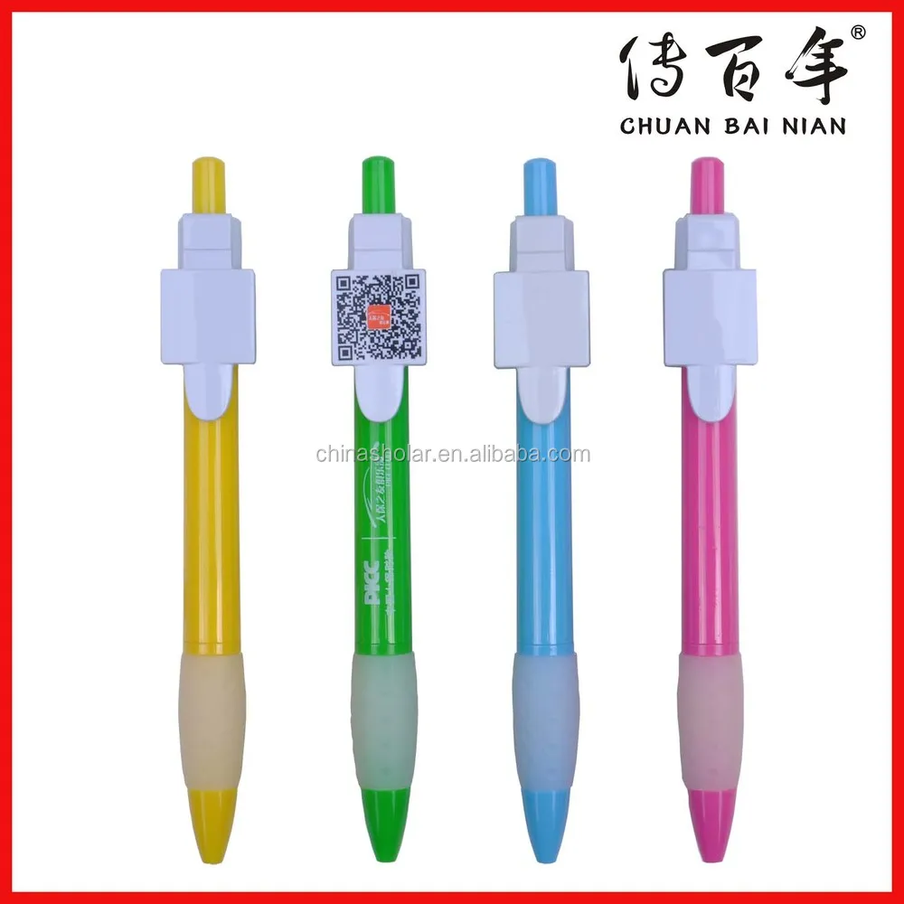 Hot Selling Big Logo Printed Qr Code Plastic Pen - Buy Plastic Pen,Qr ...