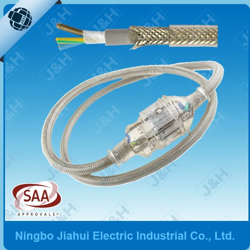 Australia Nz Fiji Braided Lead With Molded Plug 3p 15a 250v,As/nzs ...