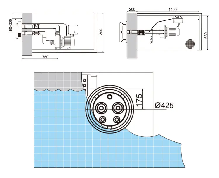 High Powered Stainless Steel Endless Swim Jet - Hot Sale