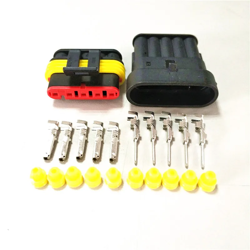 5针公母连接器Tyco amp超级密封防水端子连接器282089-1 282107-1| Alibaba.com