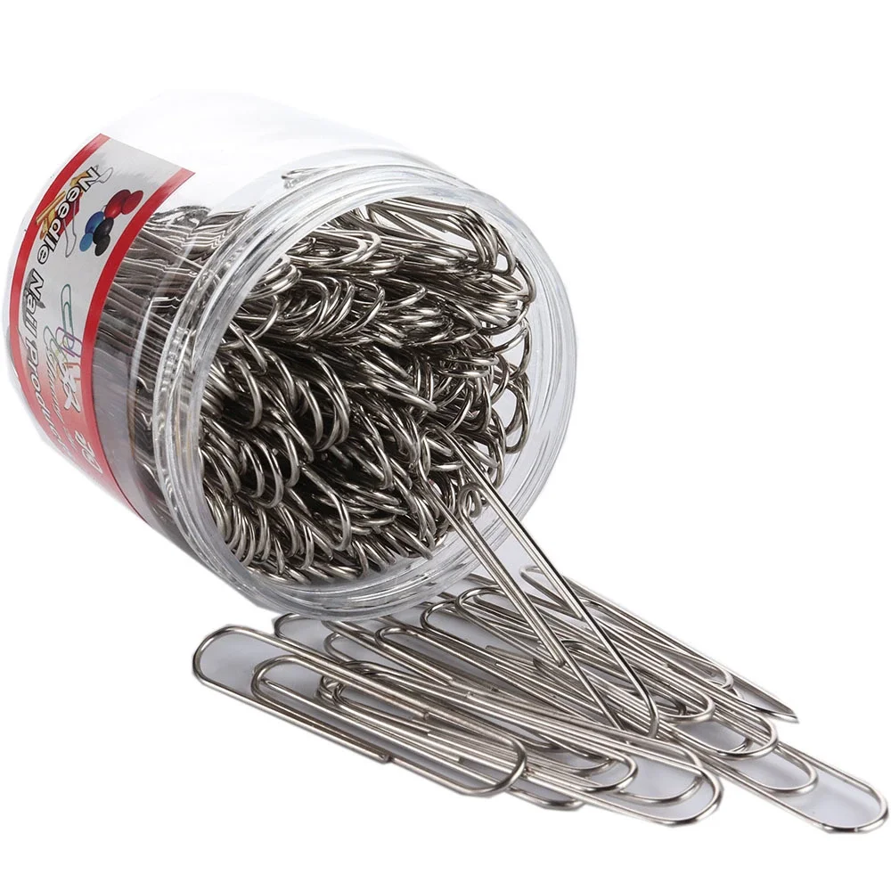 50mm Paper Clips Metal 100pcs Silver Memo Clips For Office Stationery ...