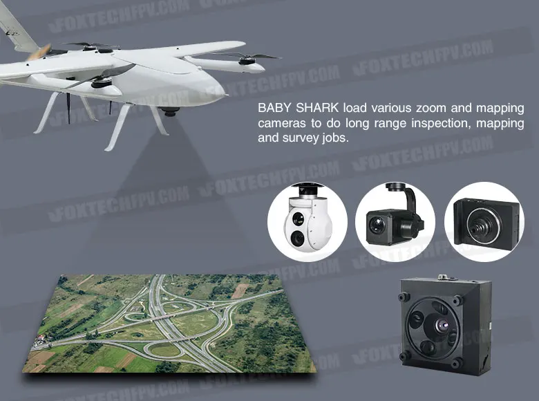 Foxtech Baby Shark 260 Vtol Fixed Wing Drone Uav For Survey And Mapping ...