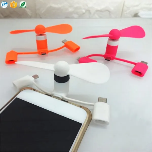 3 In 1 For Iphone Android And Type-c Fan Micro Usb Mobile Phone Fan ...