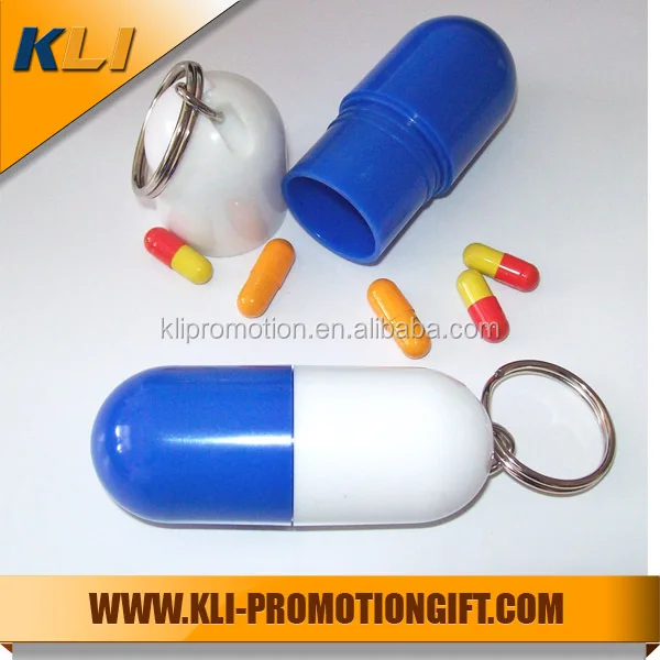 Plastic Capsule Shape Pill Box Keychain - Buy Capsule Shape Pill Box ...