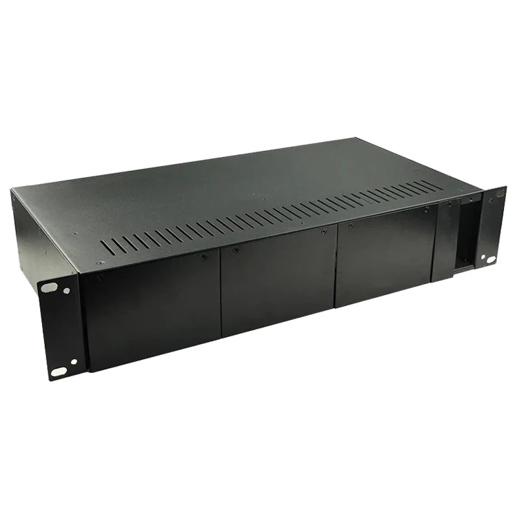 2u Rackmount Dual Power Chassis14/ 16 Ports Fiber Media Converter Rack ...
