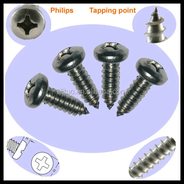 Steel Stainless Steel Din7981 Iso 7049 Cross Recessed Phil Pan Head ...