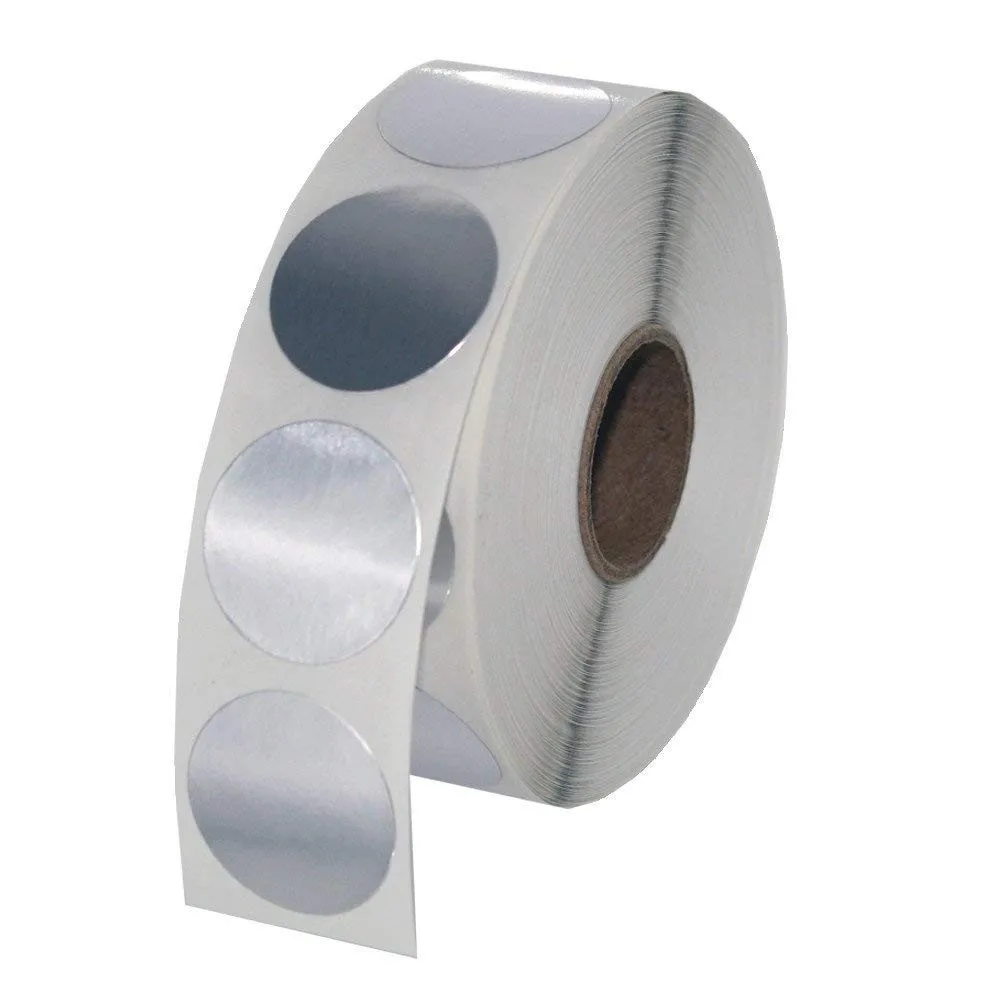 Silver Foil Sticker Round Color Coding Inventory Labeling Dot Labels 1 ...