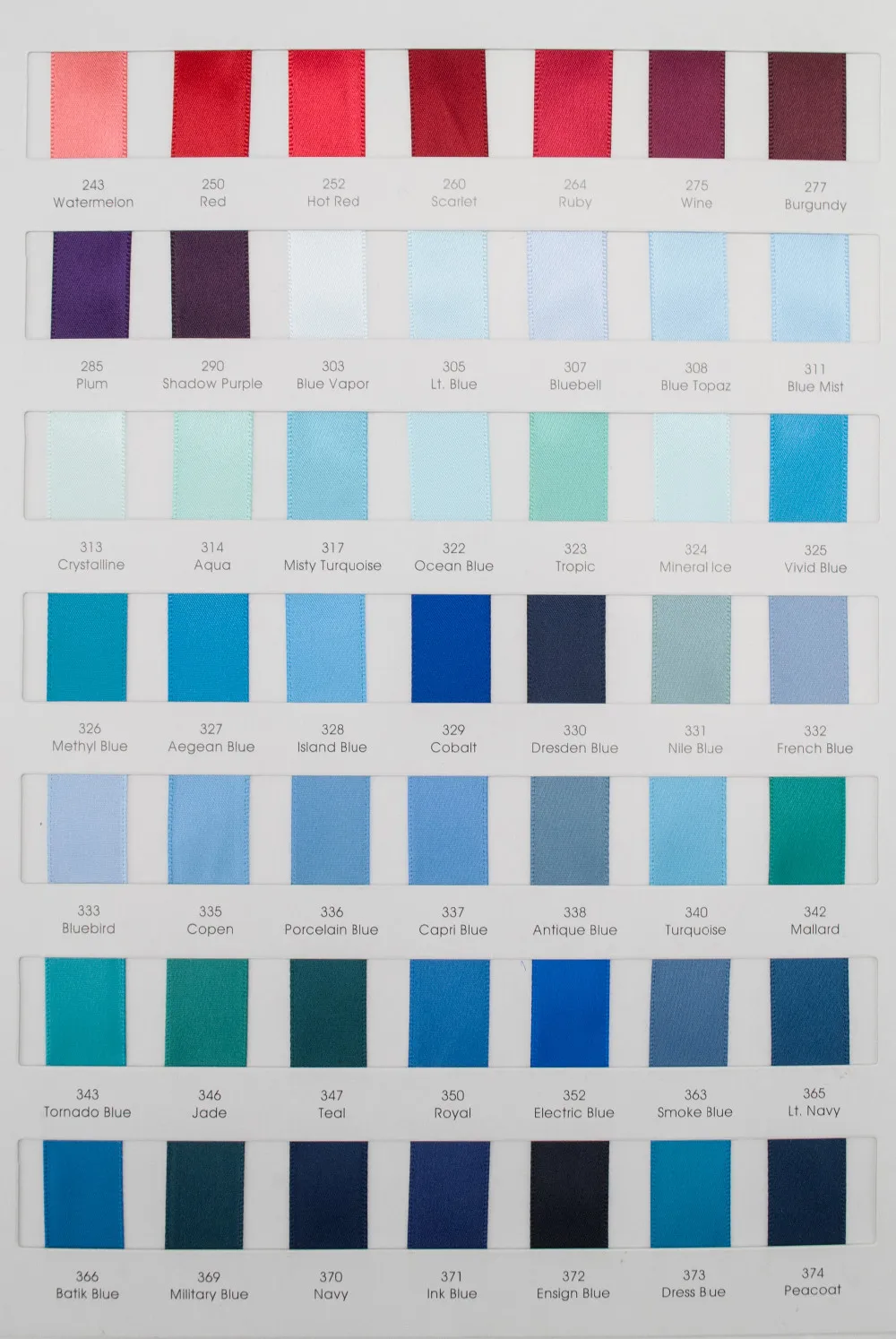 100% Polyester Satin Ribbon Color Chart - Buy Satin Ribbon Color Chart ...