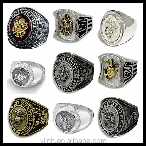 Custom Made Men's Large Stainless Steel Us Military Army Ring - Buy Us ...