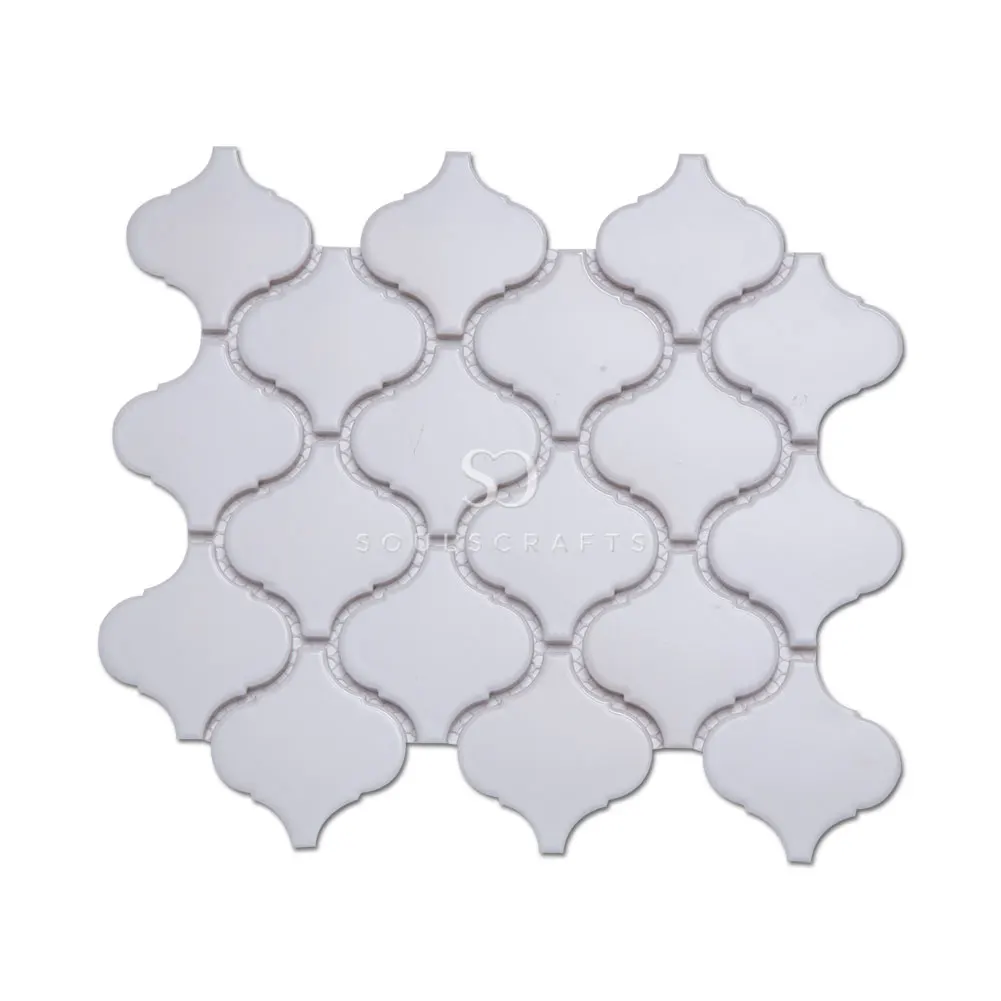 Arabesque Lantern Pattern Glazed Ceramic Mosaic Tiles