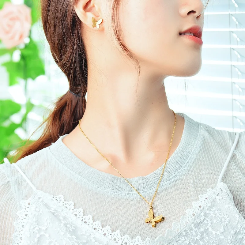 Baoyan Wholesale 18k Gold Plated Stainless Steel Butterfly Bridal ... Baoyan Wholesale 18k Gold Plated Stainless Steel Butterfly Bridal ...
