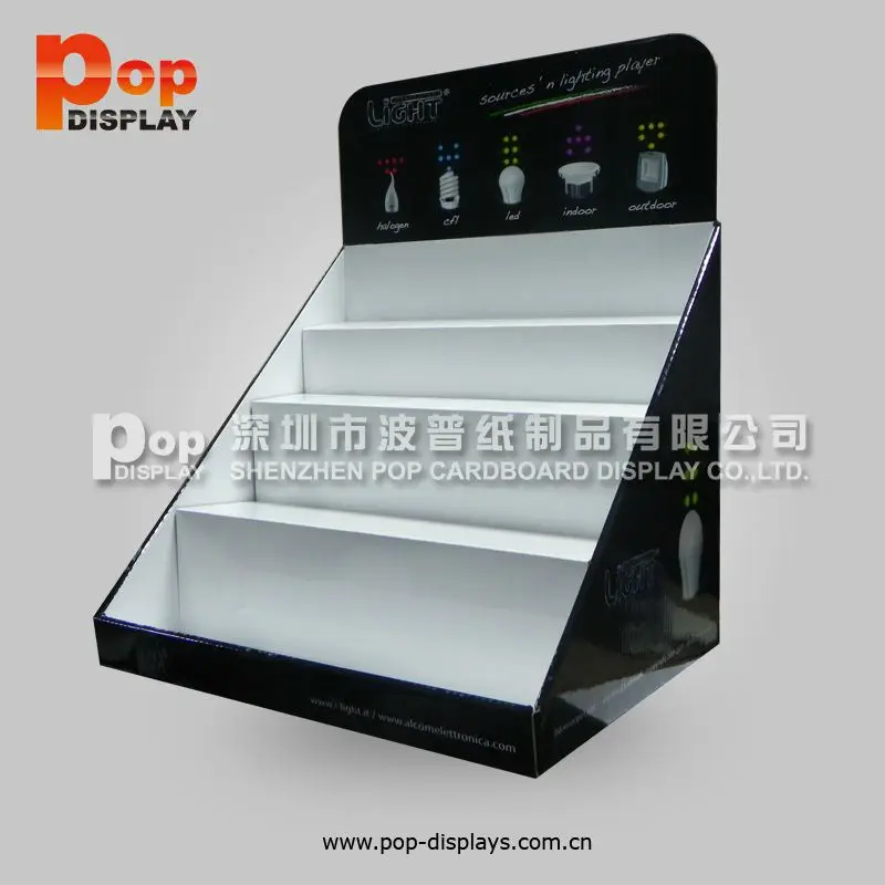 Light Shop Cardboard Floor Display Standing Led Lamp Bulb Display Rack ...
