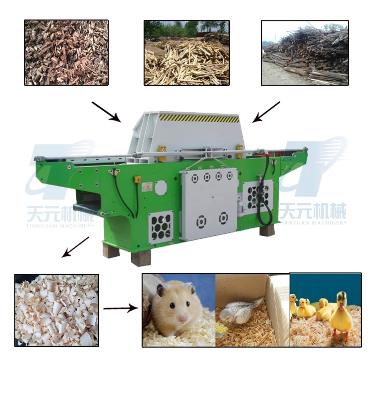 Low Cost Hydraulic Wood Shavings Machine for Animal Bedding