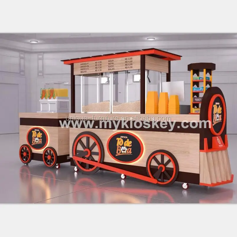 Hot Sale Mobile Food Popcorn Display Stand With Corn Kiosk Design For ...
