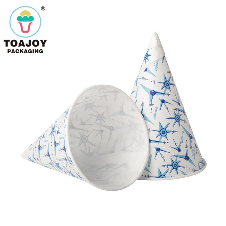 Eco Friendly Custom Printed Snow Paper Cone Cups