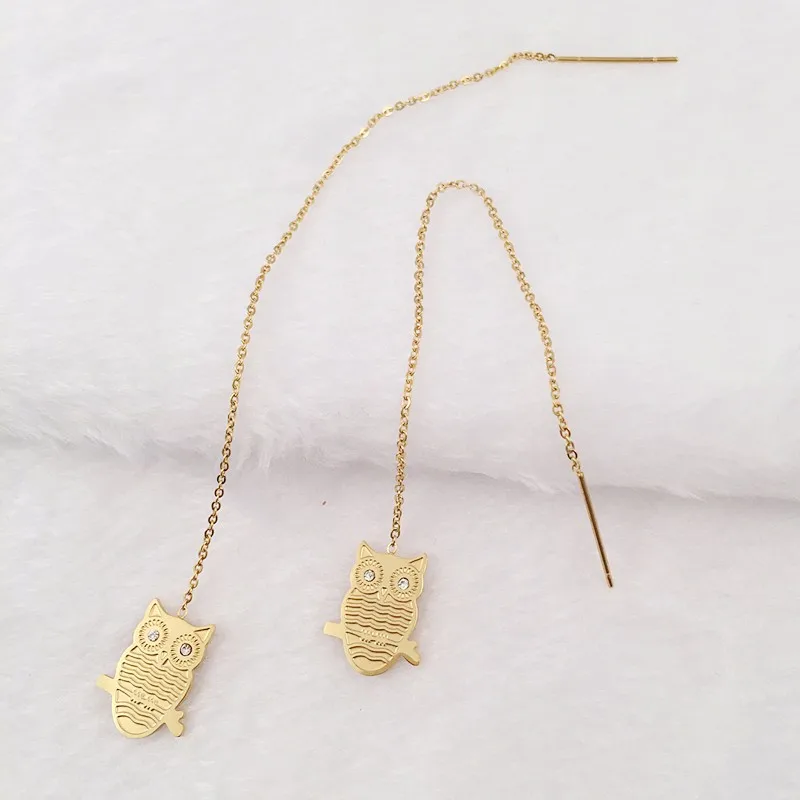 Simple Gold Earring Designs For Women Tiny Long Chain Earrings ...