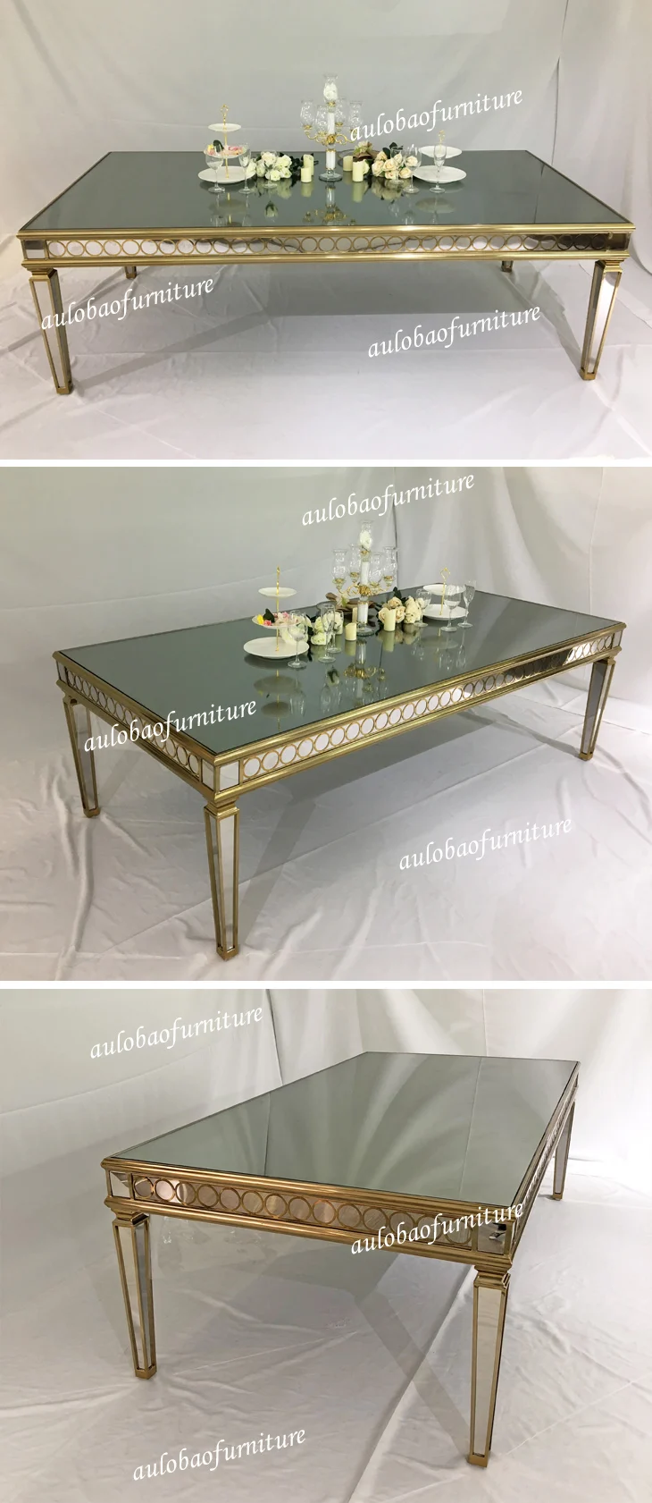 Nest Base Design Stainless Steel Frame Glass Top Center Dining Table ...