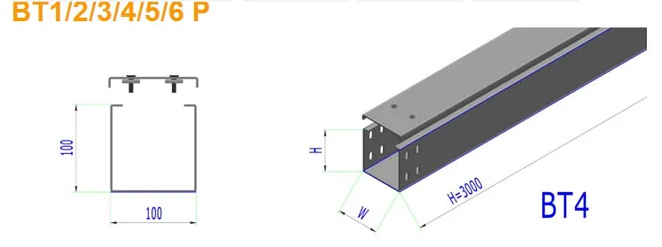 2 Compartment Black Trunking Type Cable Tray Trunking