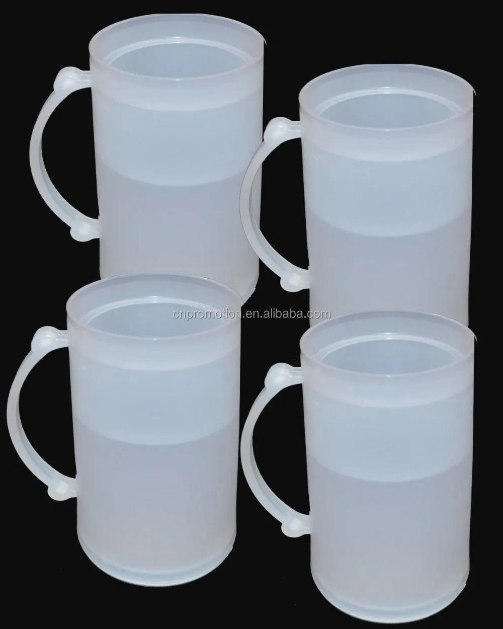 Plastic Ice Cold Beer Mug Frosty Freezer Beer Mug With Handle - Buy ...