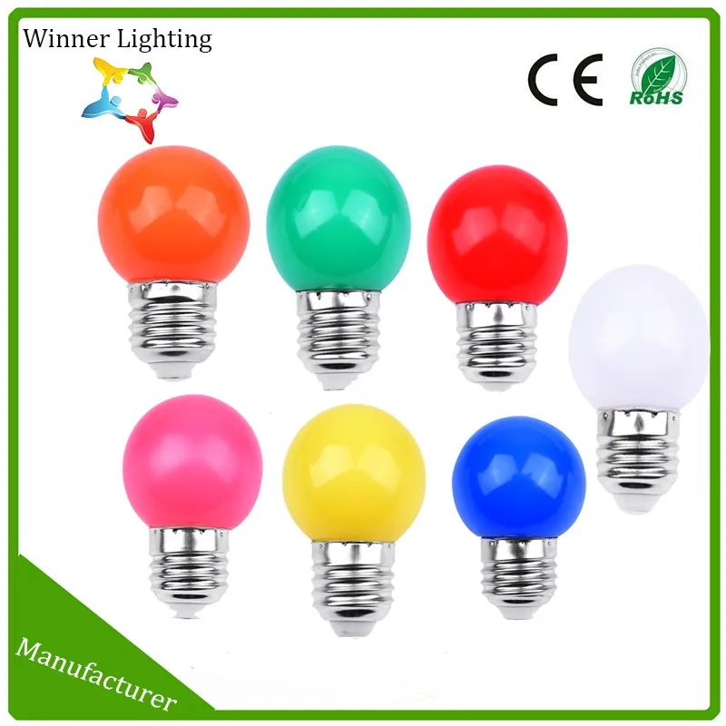 Led Colored Light Bulbs Led Bright Pink Green Red Blue Lamp E27 Small ...