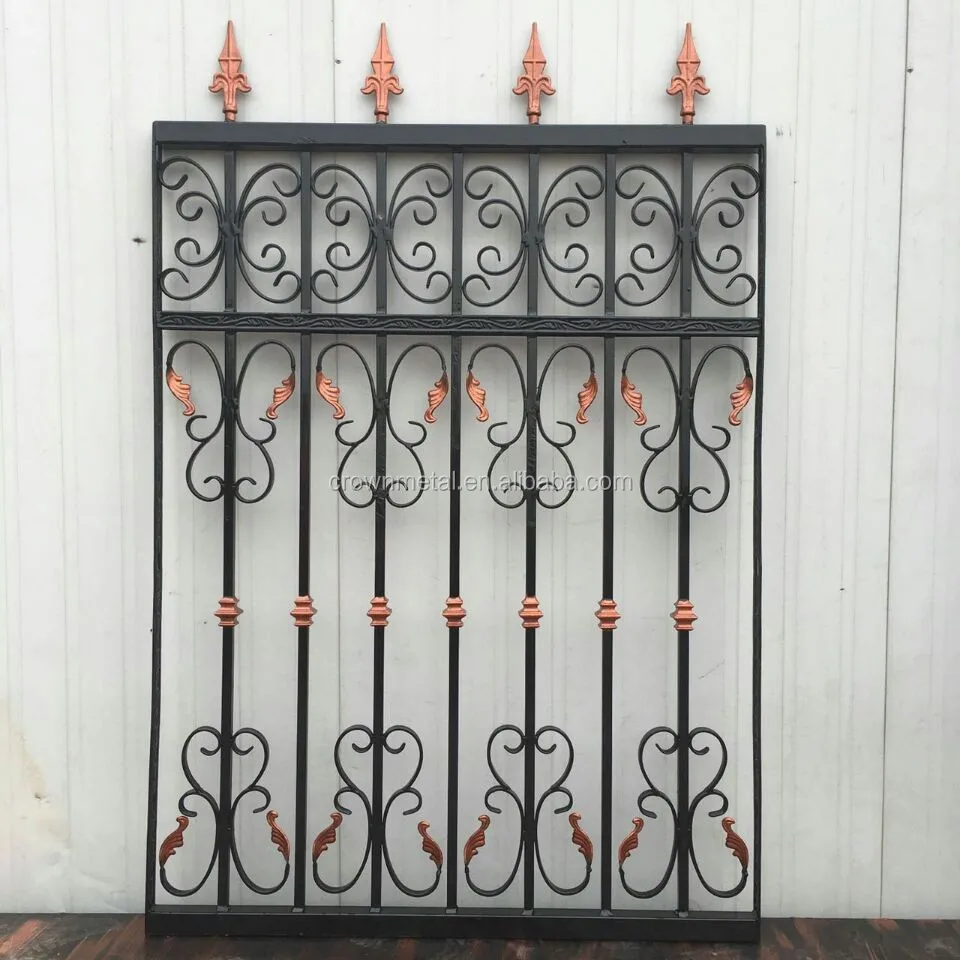 1.5m Height Decorative Wrought Iron Fence Panel Cast Iron Fence Railing ...