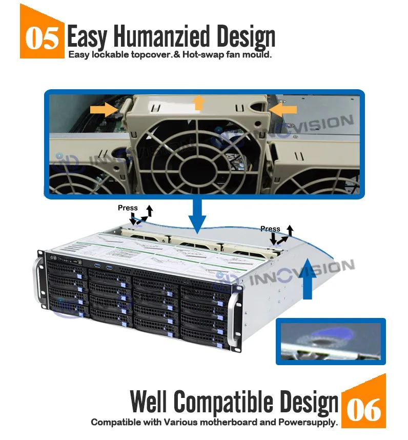 3u 16 Bays Hot Swap Rackmount Serve Storager Chassis - Buy 3u Rackmount ...