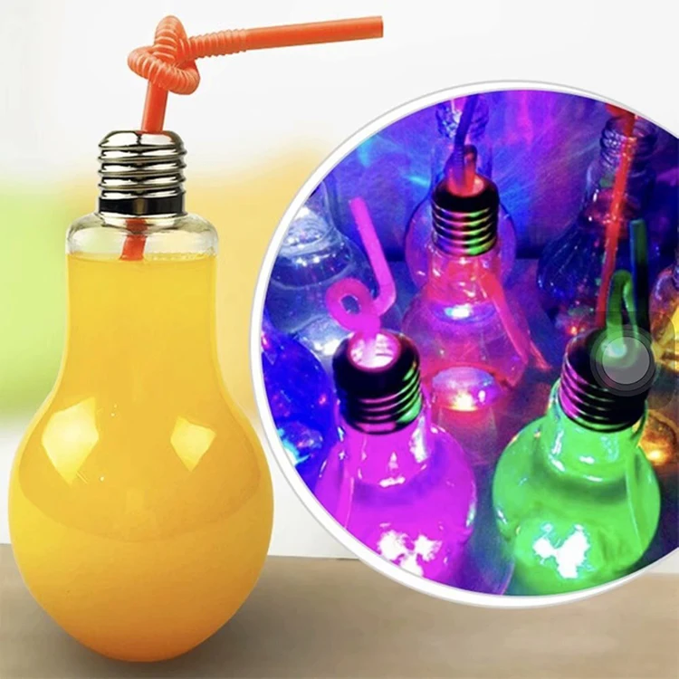 Light Bulb Shaped Cocktail Glasses Drink Tea Water Bottle Cup With Bulb ...