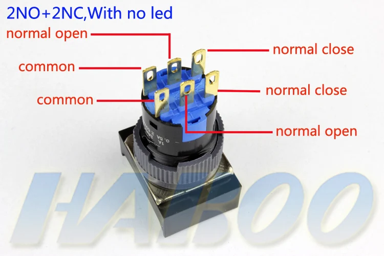 3 Positions Rotary Push Button Switch On-off 2no+2nc Dia.16/22mm ...