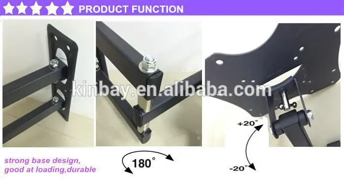 180 Degrees Swivel Stainless Steel Tv Bracket Wall Mount Up And Down ...