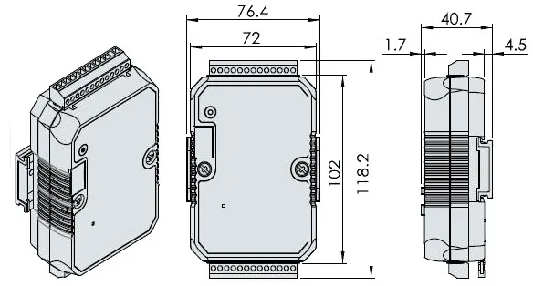 Analog Io Module With 4ai 2ao 2di Modbus Tcp Ethernet Port (a-1812 ...