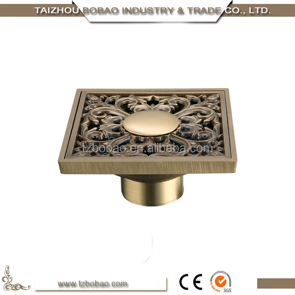 10*10 Cm Square Antique Brass Outdoor Drain Cover Gold Decorative Drain ...