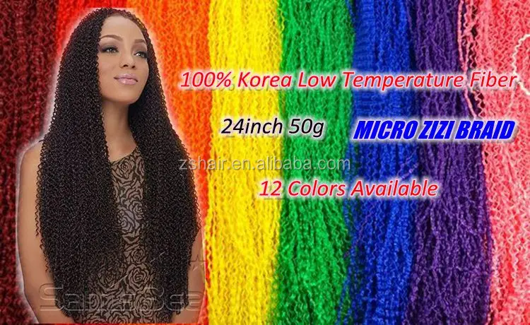 Micro Knot Zizi Braid Hair 24" Synthetic Braiding Hair Natural Curly ...