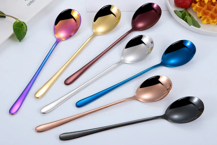 Colored Dinner Spoons - Elegant Stainless Steel Sets
