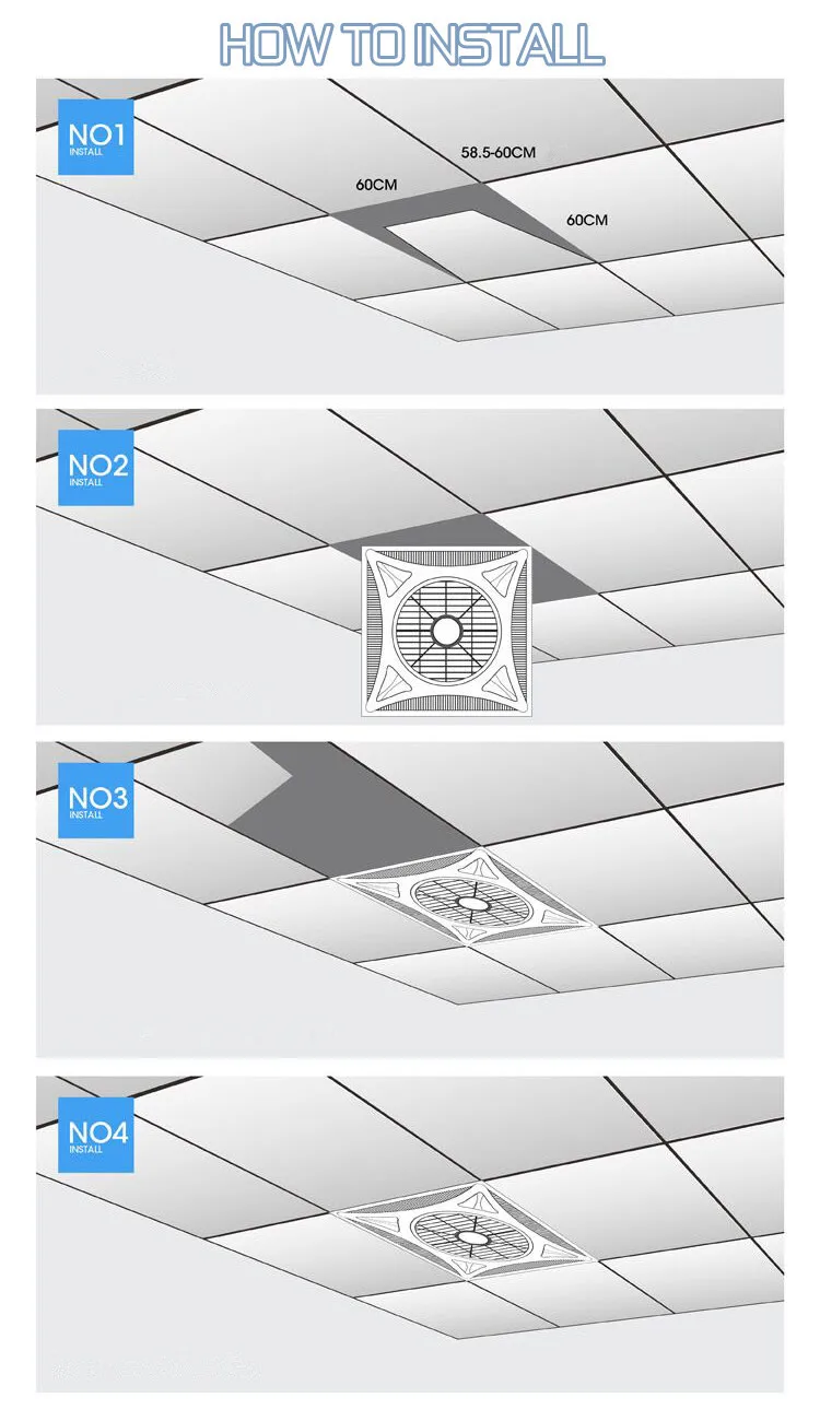 Shami 60x60 14inch Plastic Box Ceiling Mounted Fan - Buy 60x60 Ceiling ...