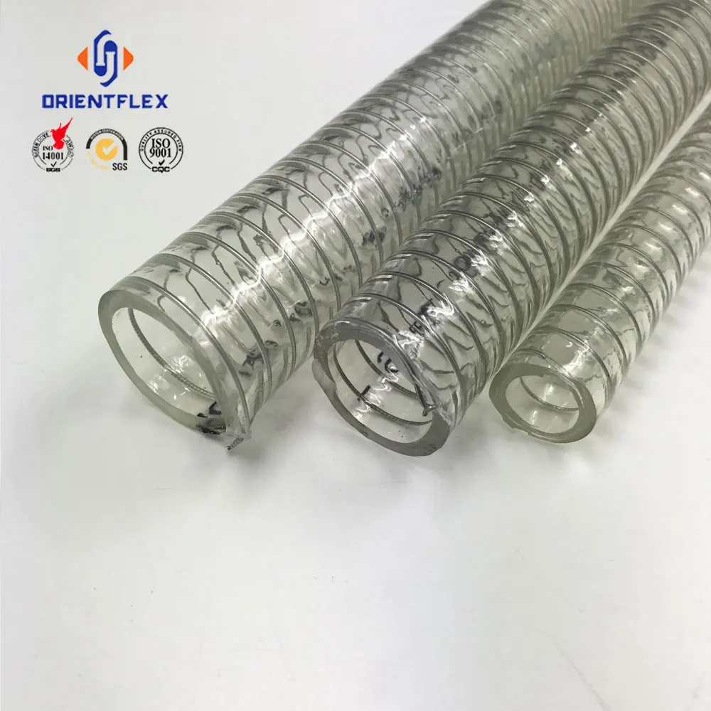 Pvc Steel Wire Reinforced Spiral Braided Spring Clear Hose - Buy Pvc ...