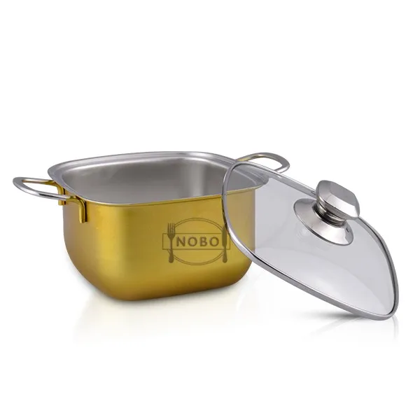 Colorized Stainless Steel Square Cooking Pot Stock Pot With Competitive ...
