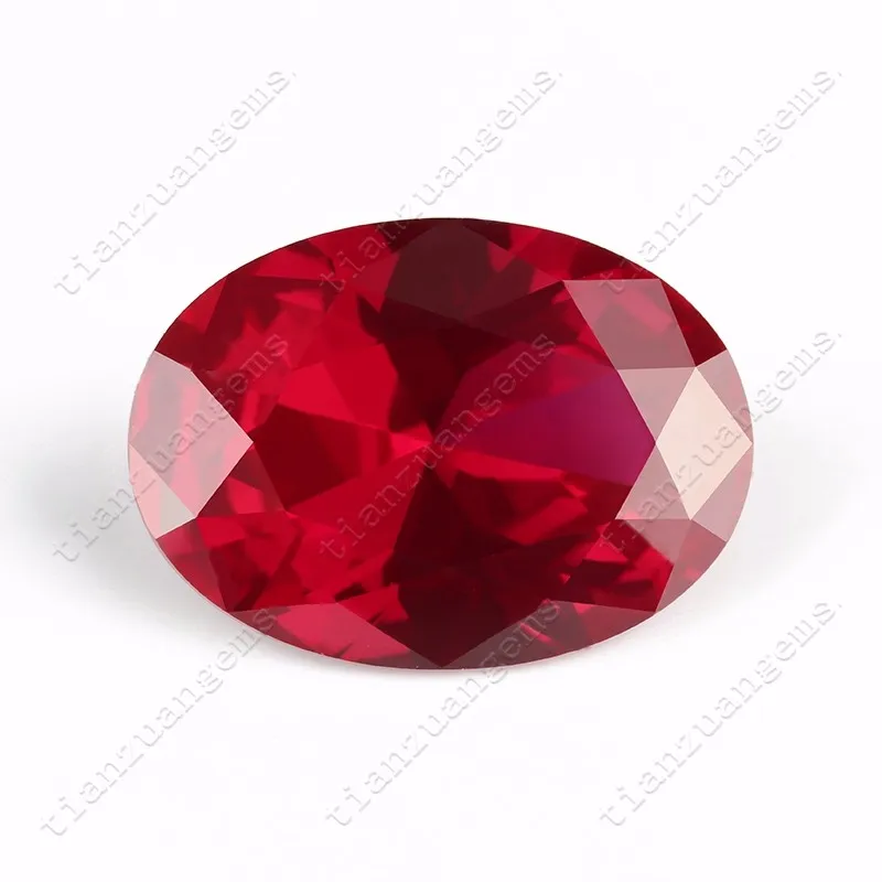 A Cor Forma Oval Pedra De Rubi Vermelho Corindo Material Diamond Cut ...