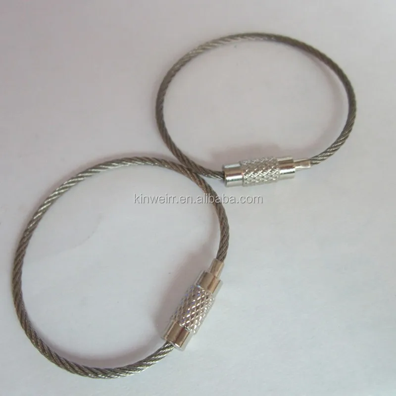 Stainless Steel Wire Rope Cable Loops Rings For Id Tag - Buy Stainless ...